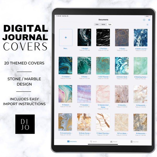 Marble Notebook - Etsy