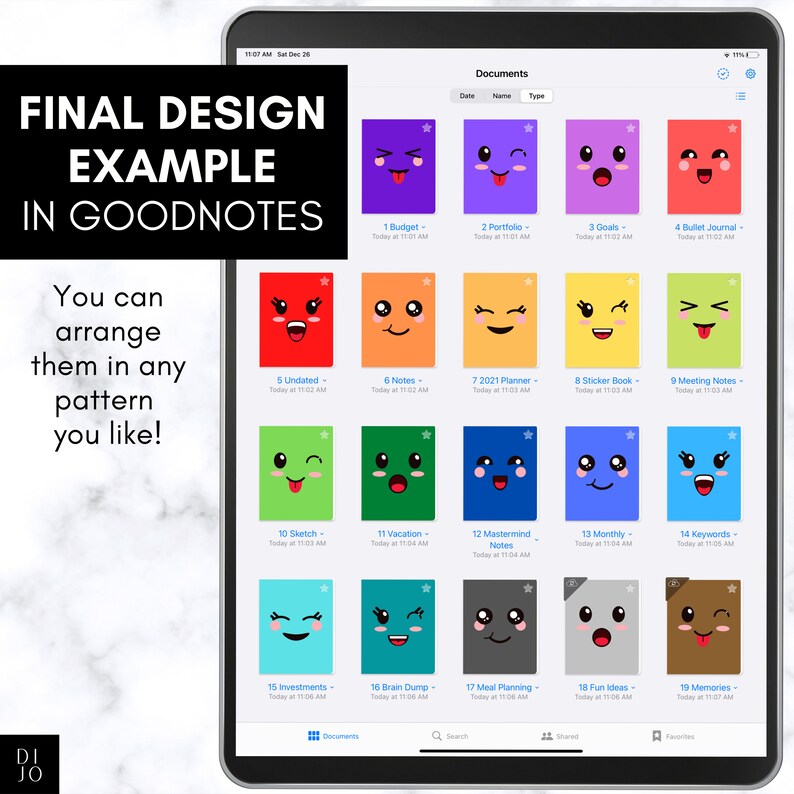 Digital Notebook Covers Cute Kawaii Digital Journal Covers - Etsy