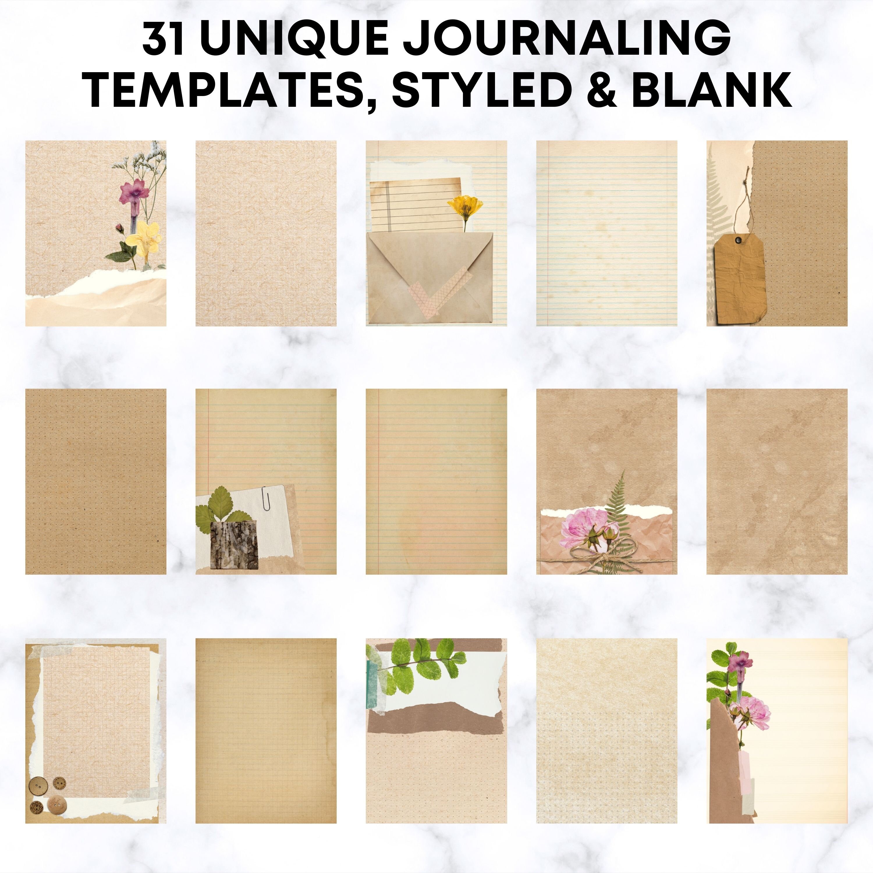 Digital Journal Digital Junk Journal Vintage Theme Portrait - Etsy