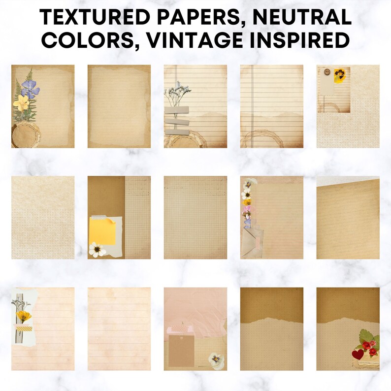 Digital Journal Digital Junk Journal Vintage Theme Portrait | Etsy