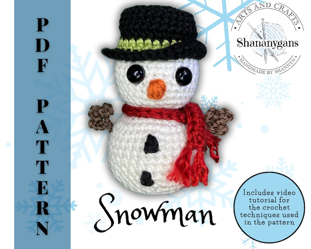 Crochet Snowman Pattern - Etsy