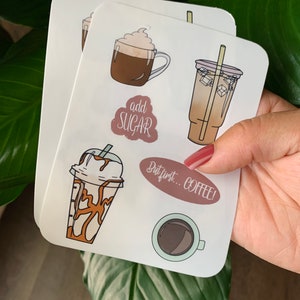 Coffee Stickers | Stickers | Coffee Lovers | Coffee Art | Sticker Sheet ...