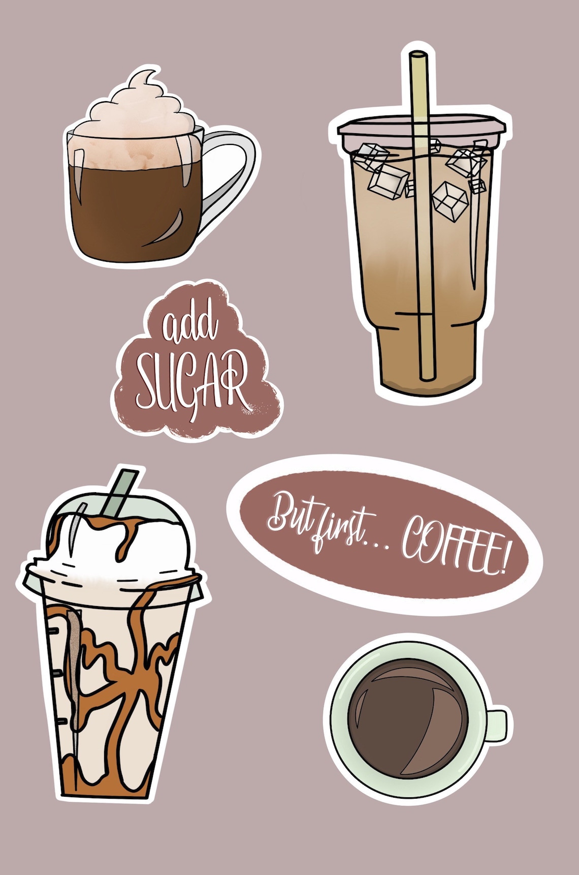 Coffee Stickers Stickers Coffee Lovers Coffee Art - Etsy