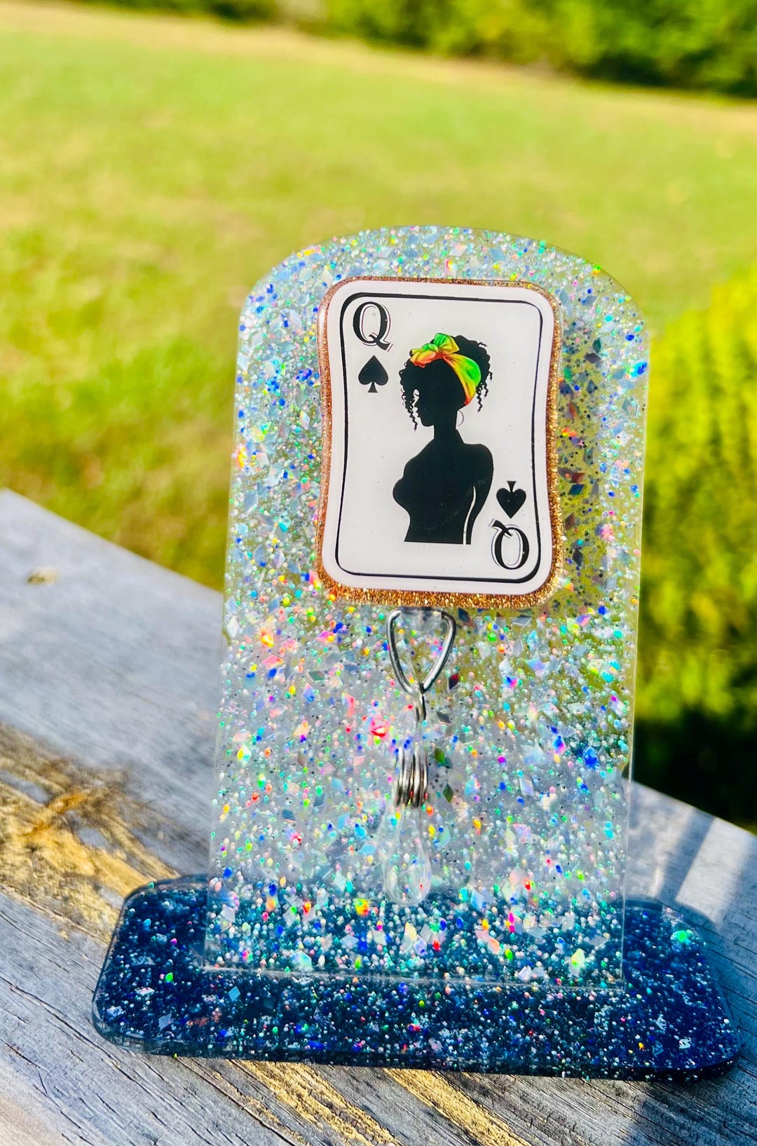 Black Queen Card Badge Reel - Etsy