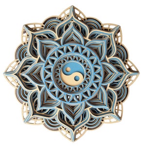 Multilayer Wooden Ying Yang Mandala Wall Art - Etsy
