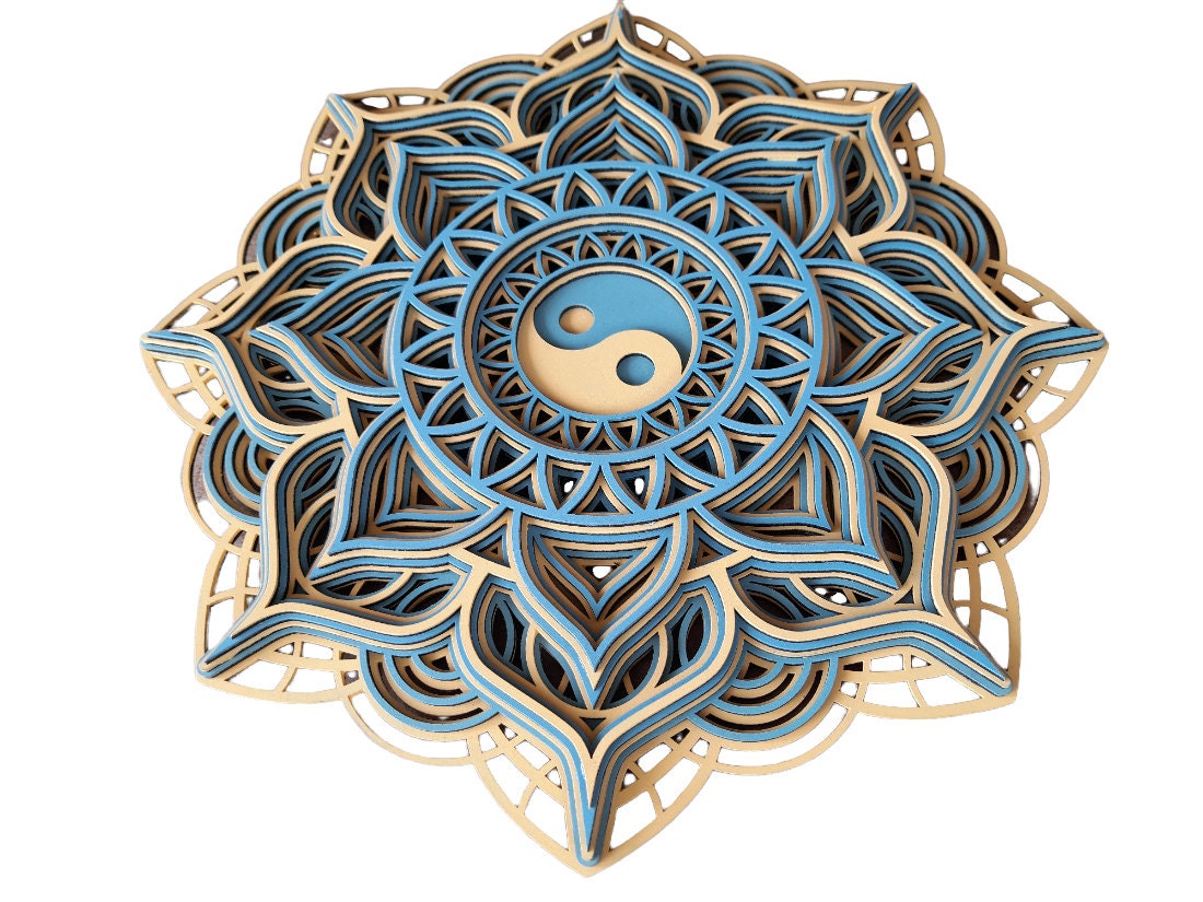 Multilayer Wooden Ying Yang Mandala Wall Art - Etsy