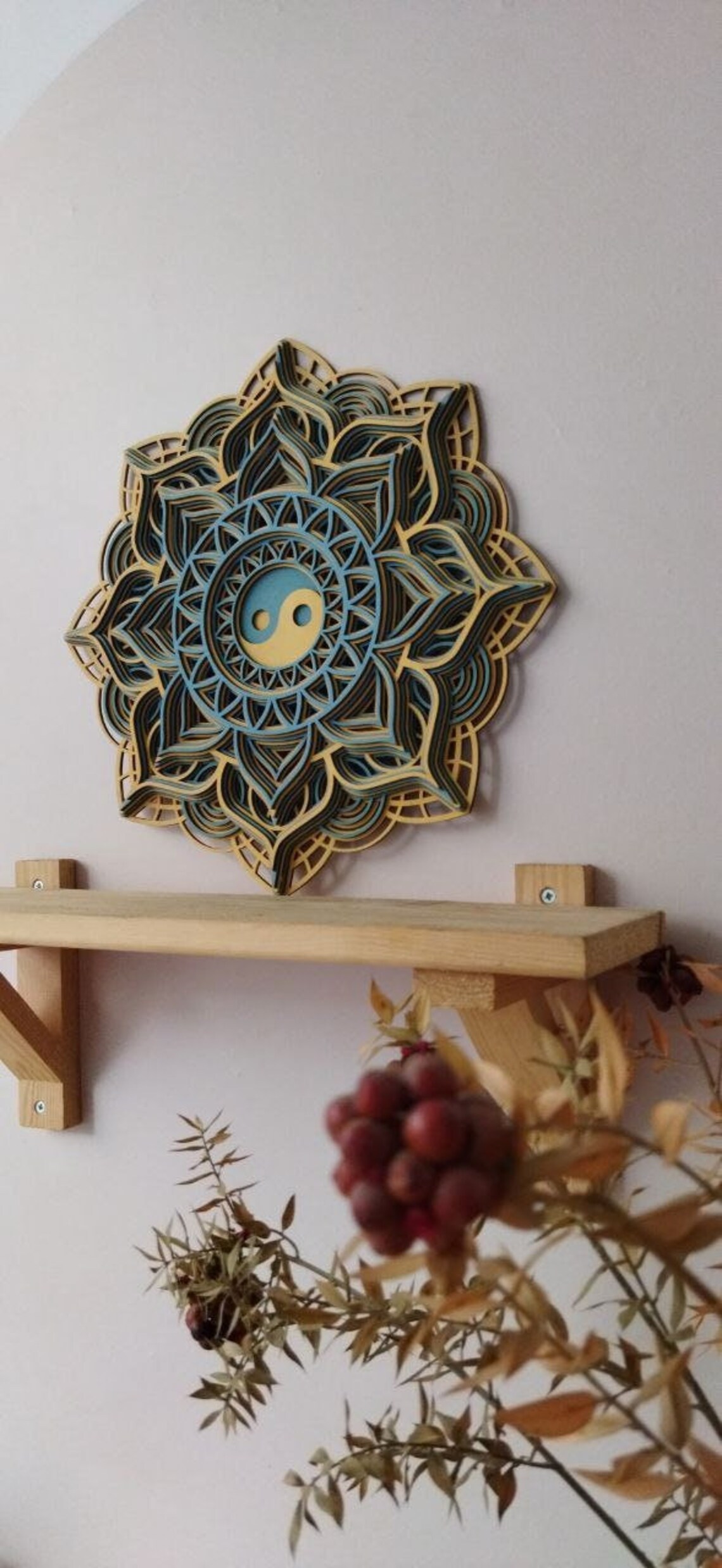 Multilayer Wooden Ying Yang Mandala Wall Art - Etsy
