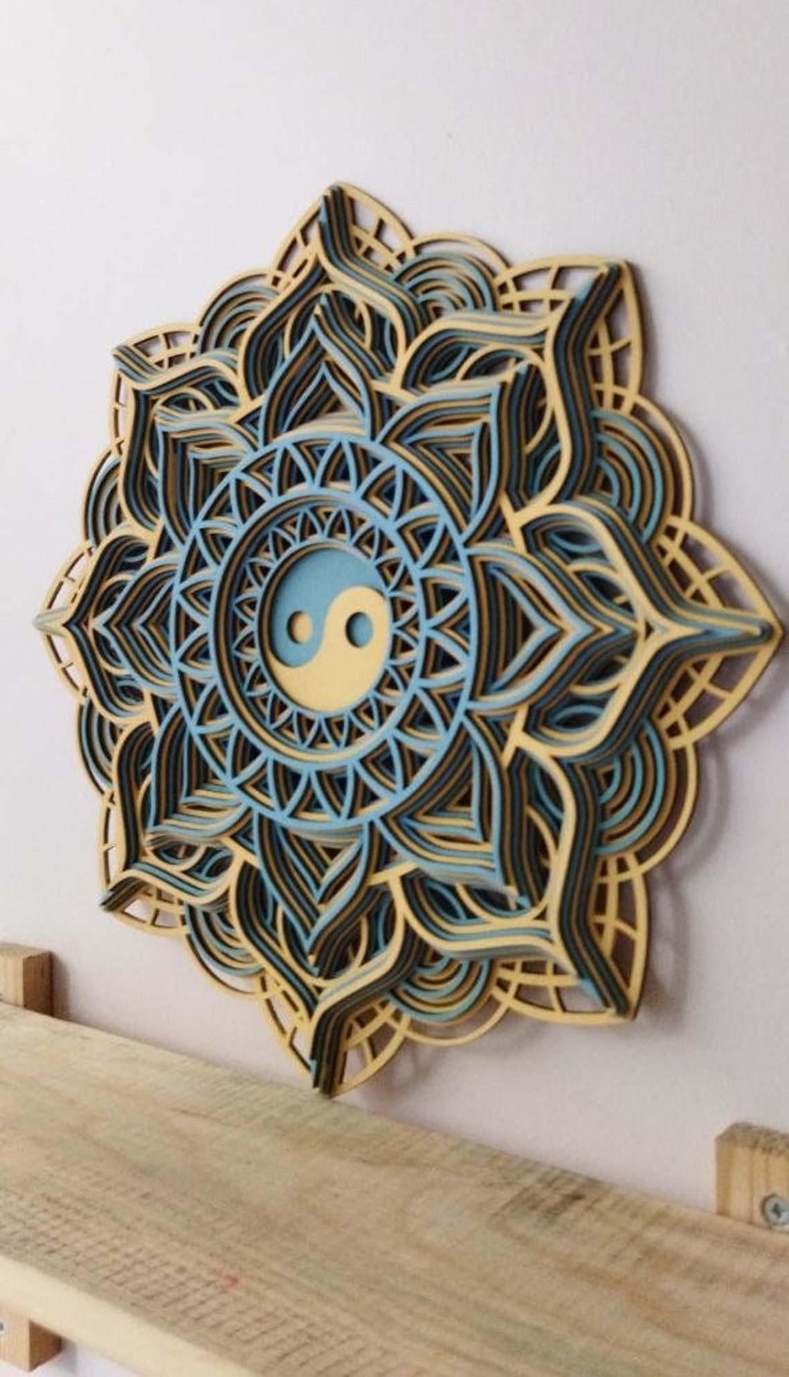 Multilayer Wooden Ying Yang Mandala Wall Art - Etsy