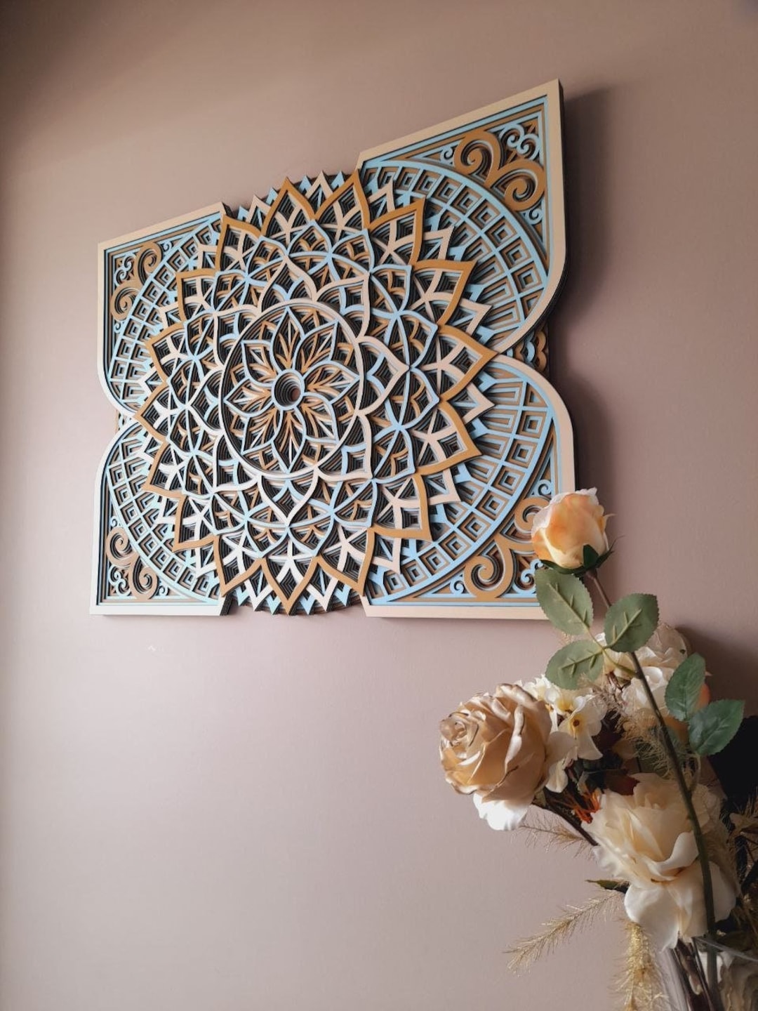 Houten Mandala Wall Decor, Mandala Wall Art, Wall Decor, Lazer Cut ...