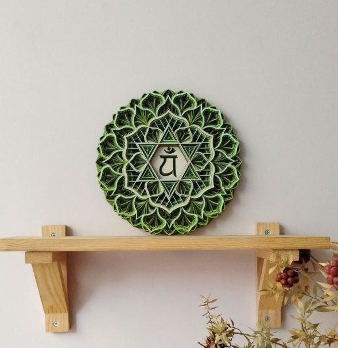 Anahata Chakra Mandala Chakra Mandala Wall Art Spirutial - Etsy France