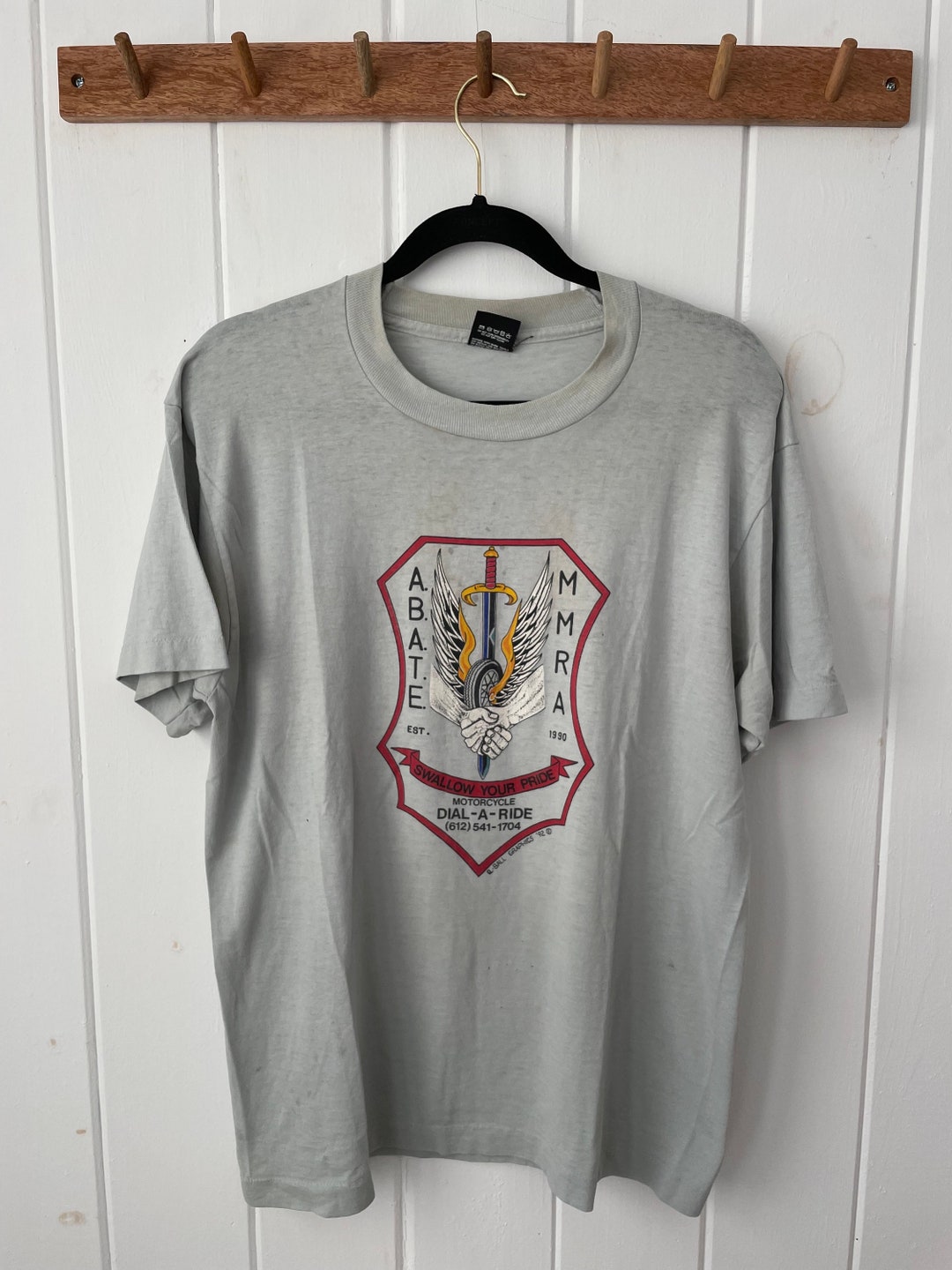 Vintage 1992 Motorcycle Dial a Ride Graphic Tee | Adult Unisex | Single ...