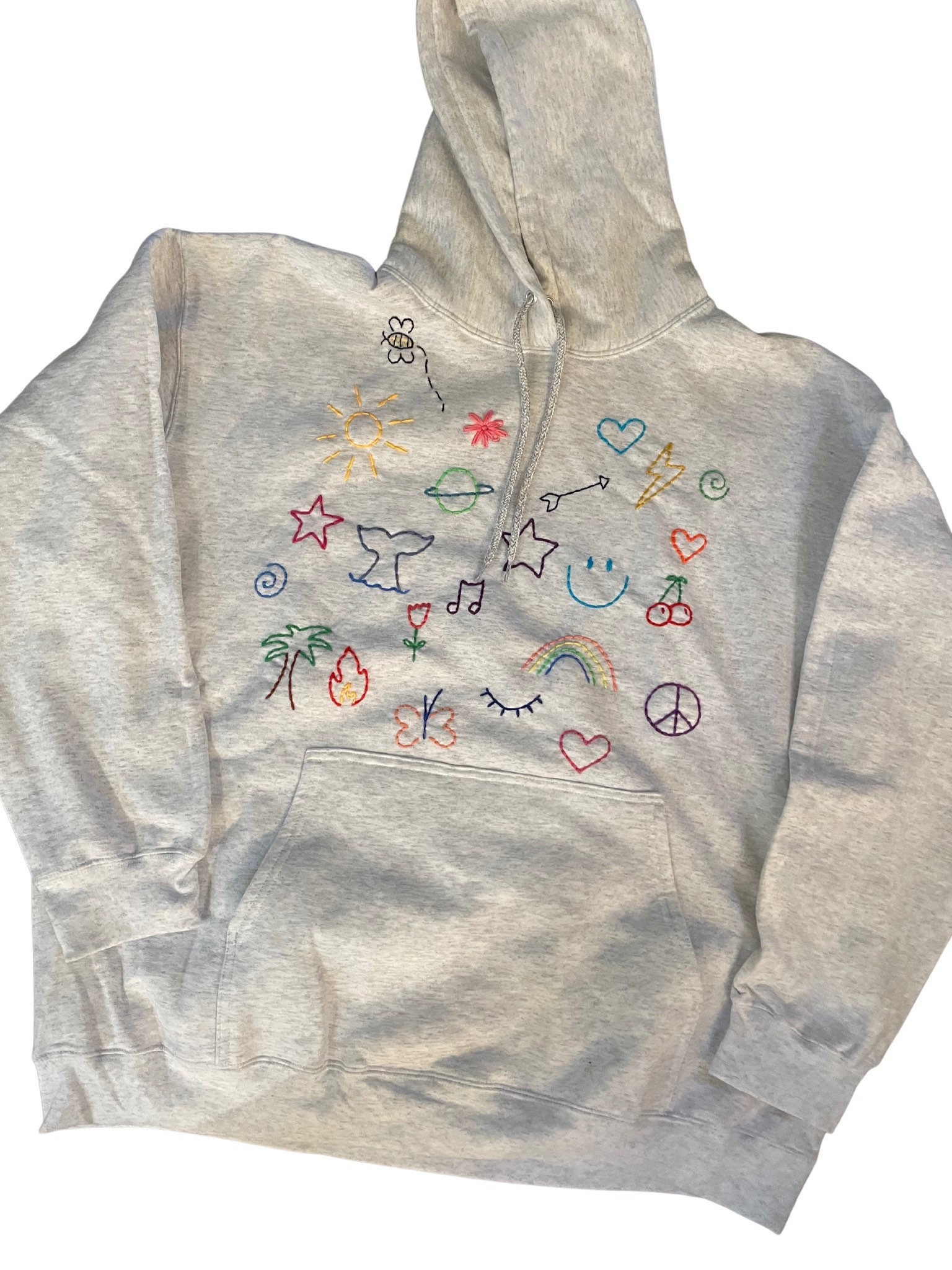 Custom Hand-embroidered DOODLE Sweatshirt | Made to Order | One of A ...