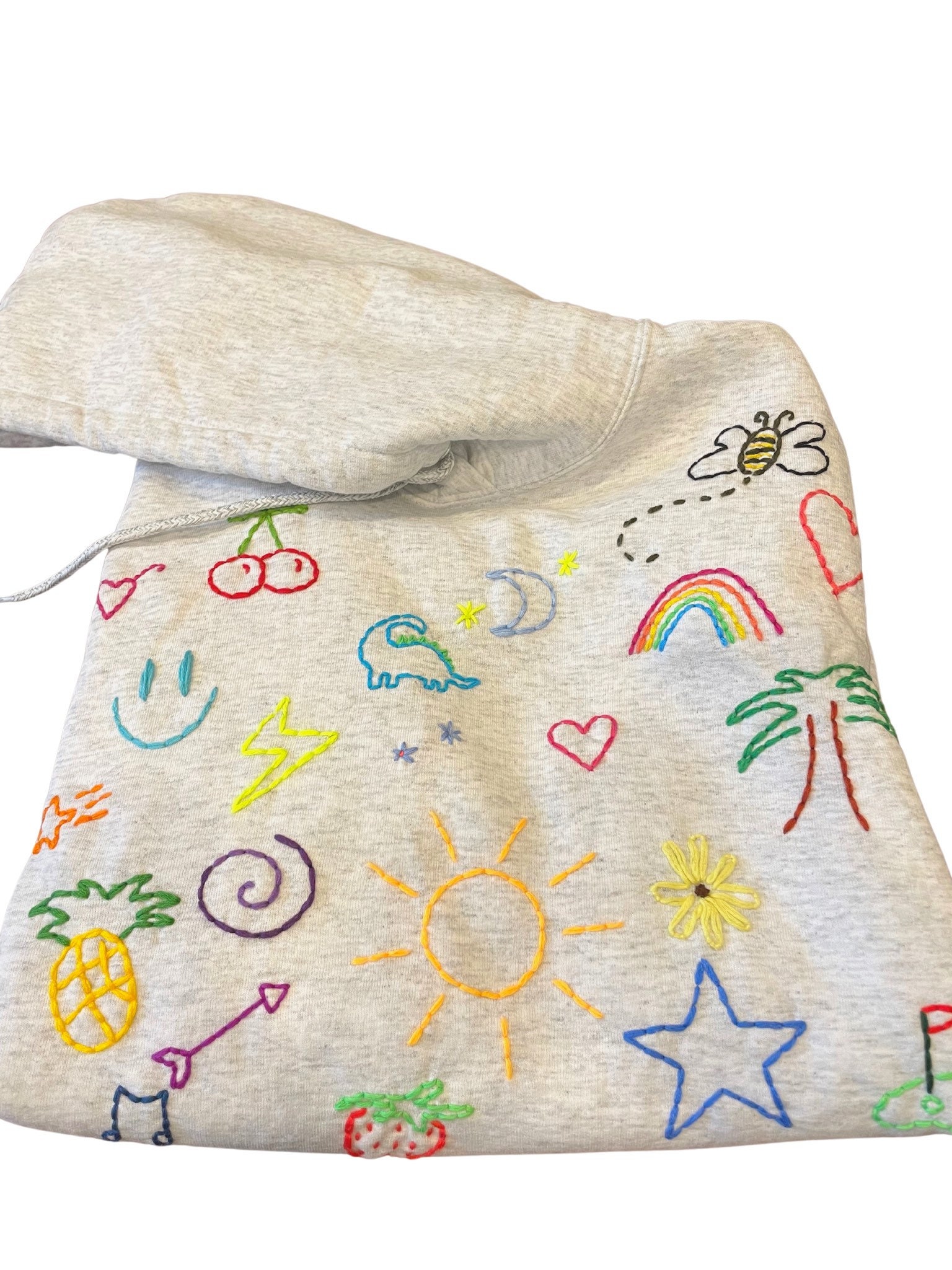 Custom Hand-embroidered DOODLE Sweatshirt | Made to Order | One of A ...
