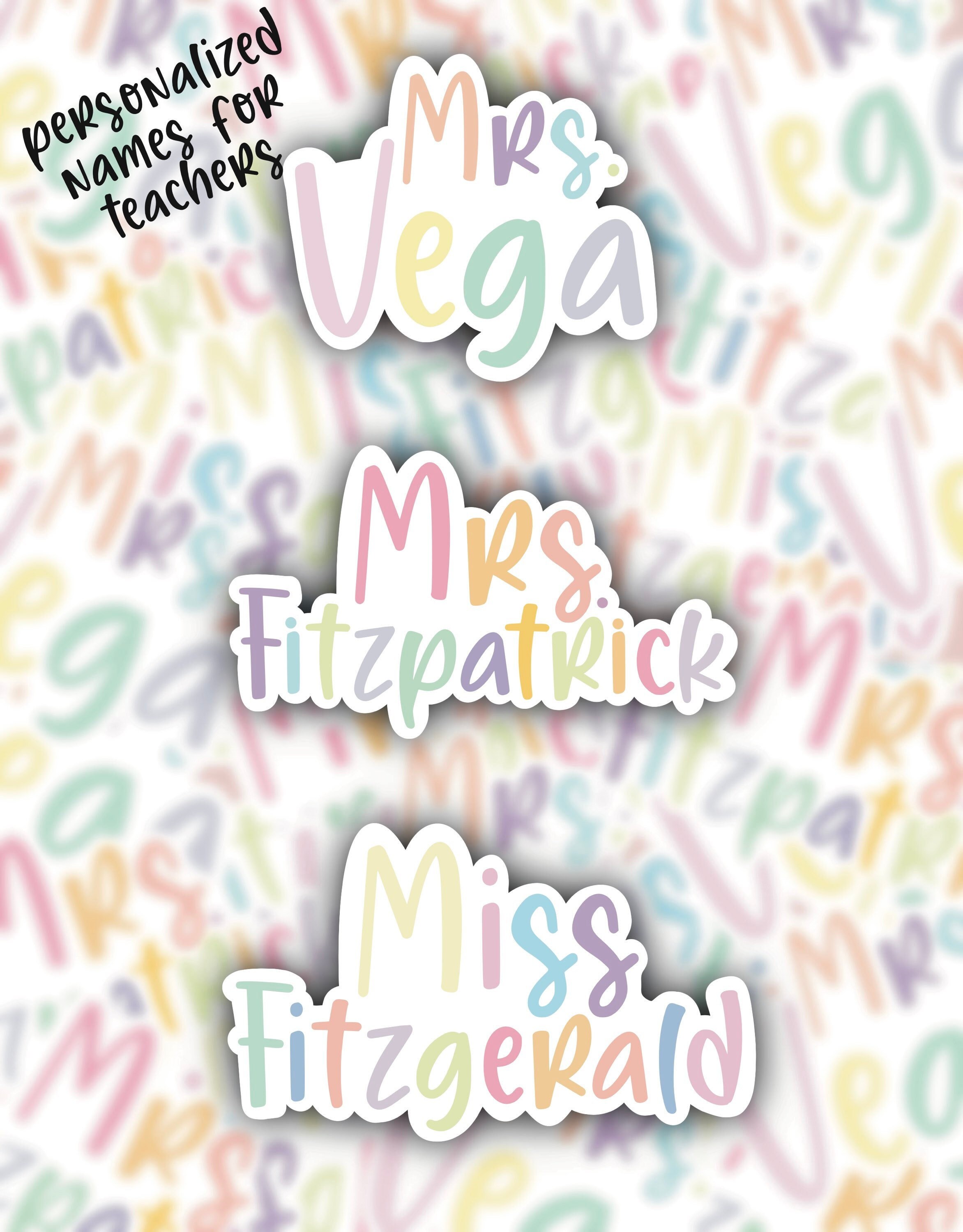 Custom Name Sticker Teacher Planner Sticker Student Gift | Etsy