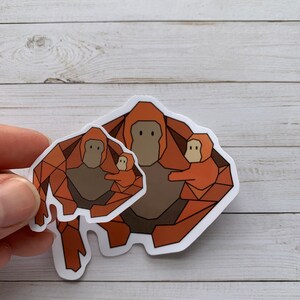 Geometric Orangutan Sticker, Orangutan Art Sticker, Origami Sticker ...