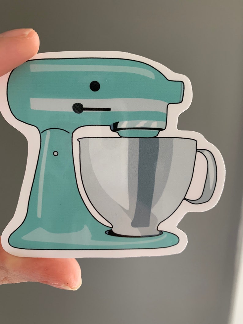 Teal Mixer Sticker Baker Sticker Kitchen Sticker Chef - Etsy