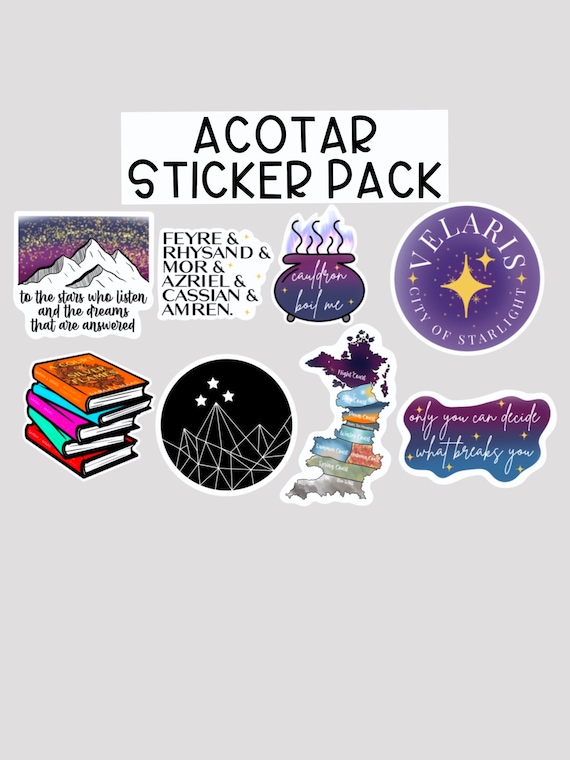 ACOTAR Sticker Pack Book Quote Sticker Book Stack Sticker - Etsy