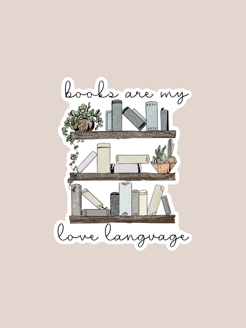 Book Stack Sticker Bookshelf Sticker Book Lover Sticker - Etsy
