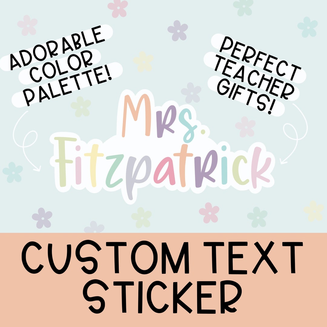 Custom Name Sticker, Teacher Planner Sticker, Student Gift Sticker ...