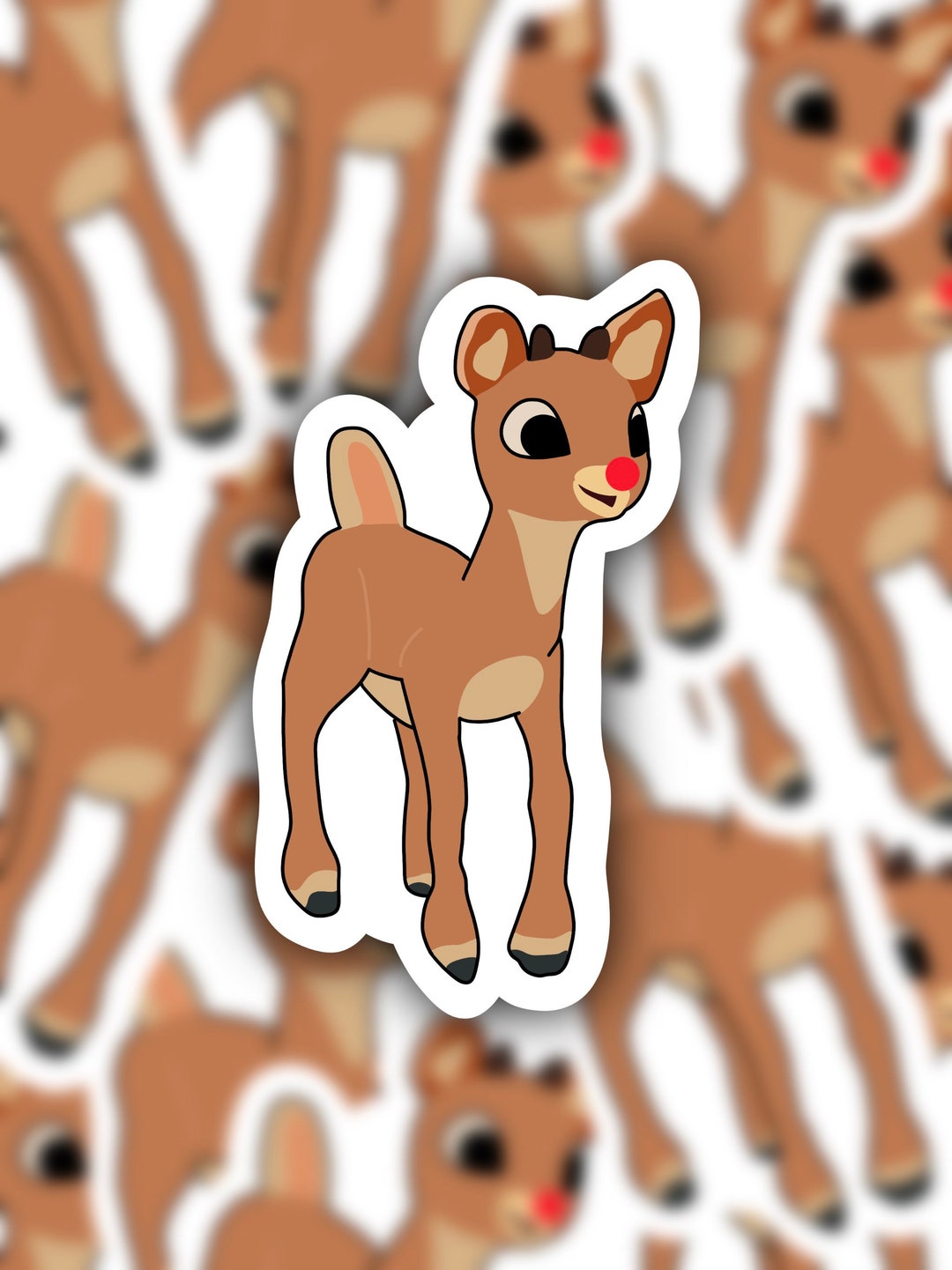 Rudolph Sticker, Reindeer Sticker, Christmas Sticker, Santa Sticker ...