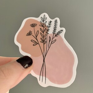 Boho Florals Sticker, Neutral Aesthetic, Summer Aesthetic, Boho ...
