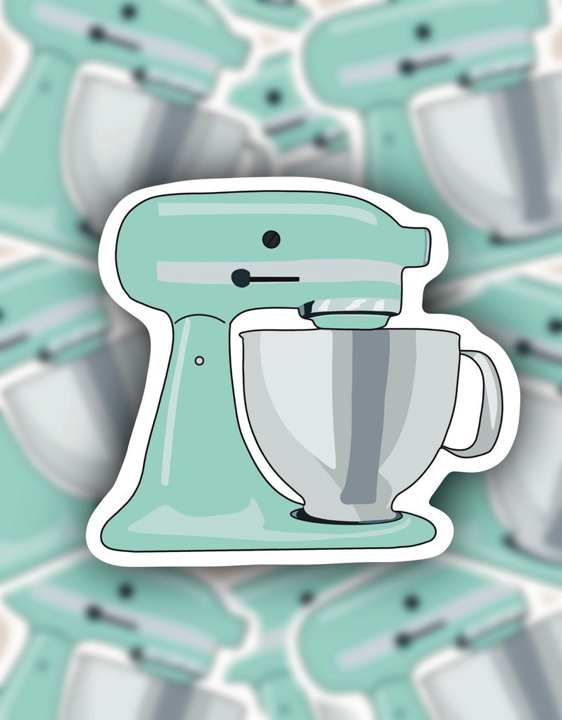 Teal Mixer Sticker Baker Sticker Kitchen Sticker Chef - Etsy