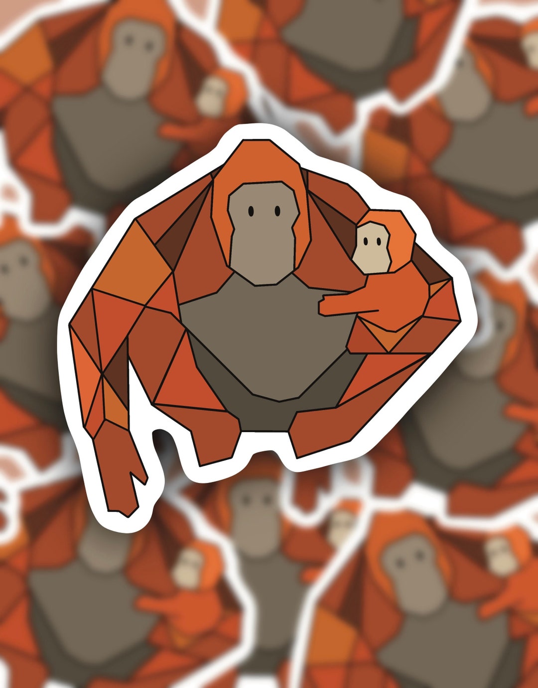 Geometric Orangutan Sticker Orangutan Art Sticker Origami - Etsy Denmark
