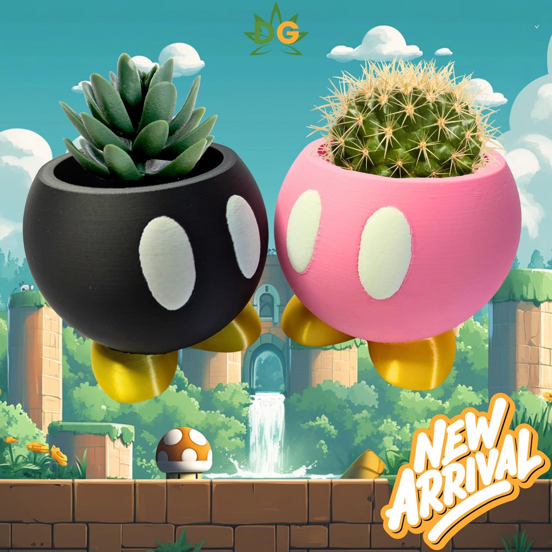 Super Mario Bob-omb Planter - Gamer Decor - Succulent & Cactus Pot ...