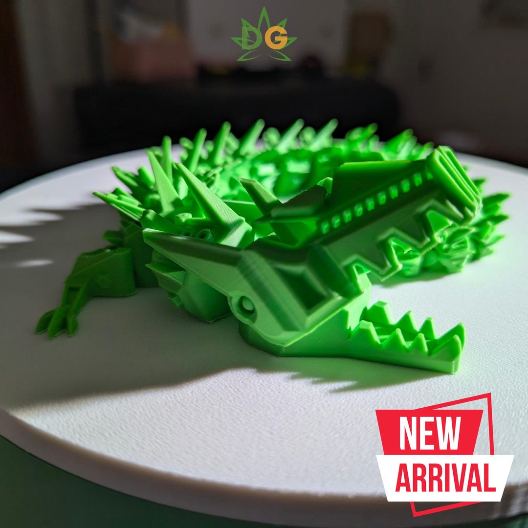 3D Printed Articulated Robotic Dragon Toy Movable Jaw Fidget and ...
