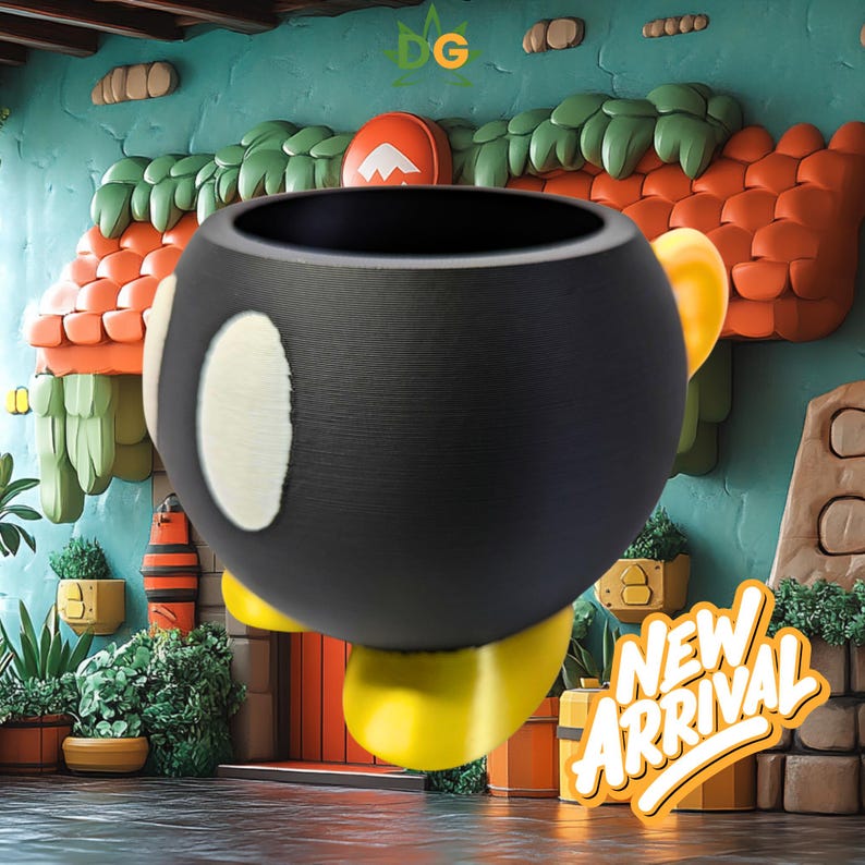 Super Mario Bob-omb Planter - Gamer Decor - Succulent & Cactus Pot ...
