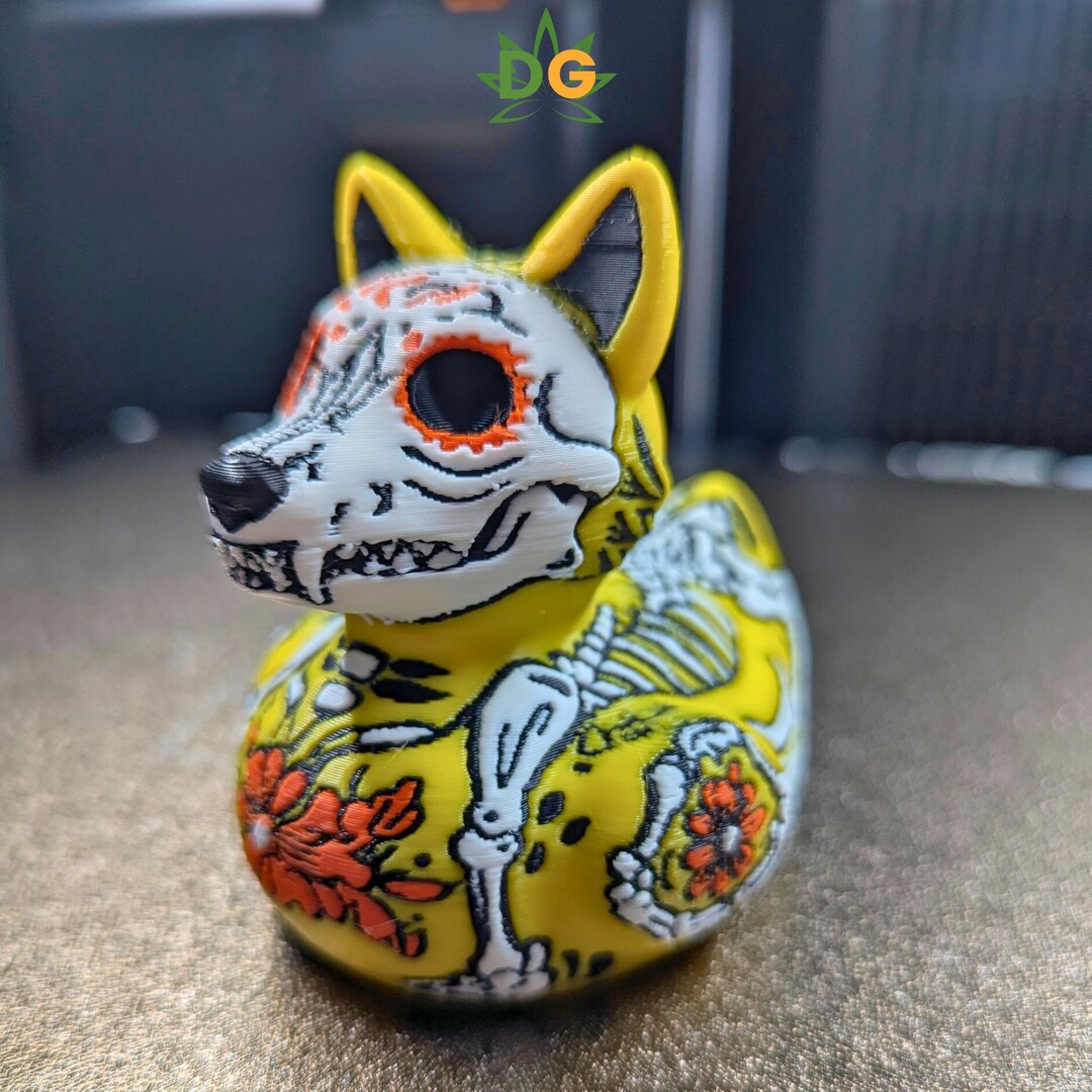 Day of the Dead Wolf Duck | Sugar Skull Jeep Accessory - Etsy