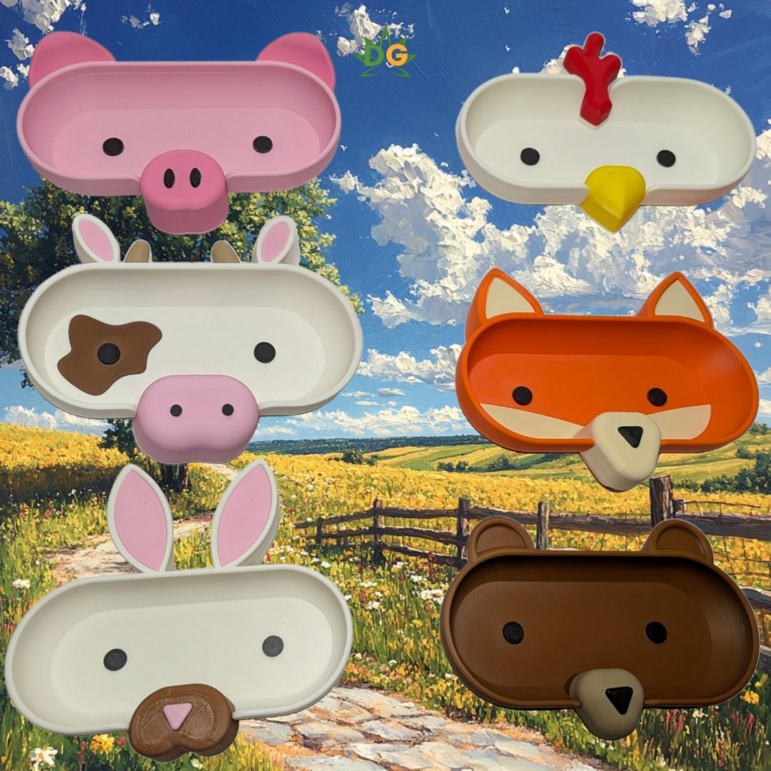 Adorable Animal Glasses Tray – Assortment of Animal Designs – Cute ...