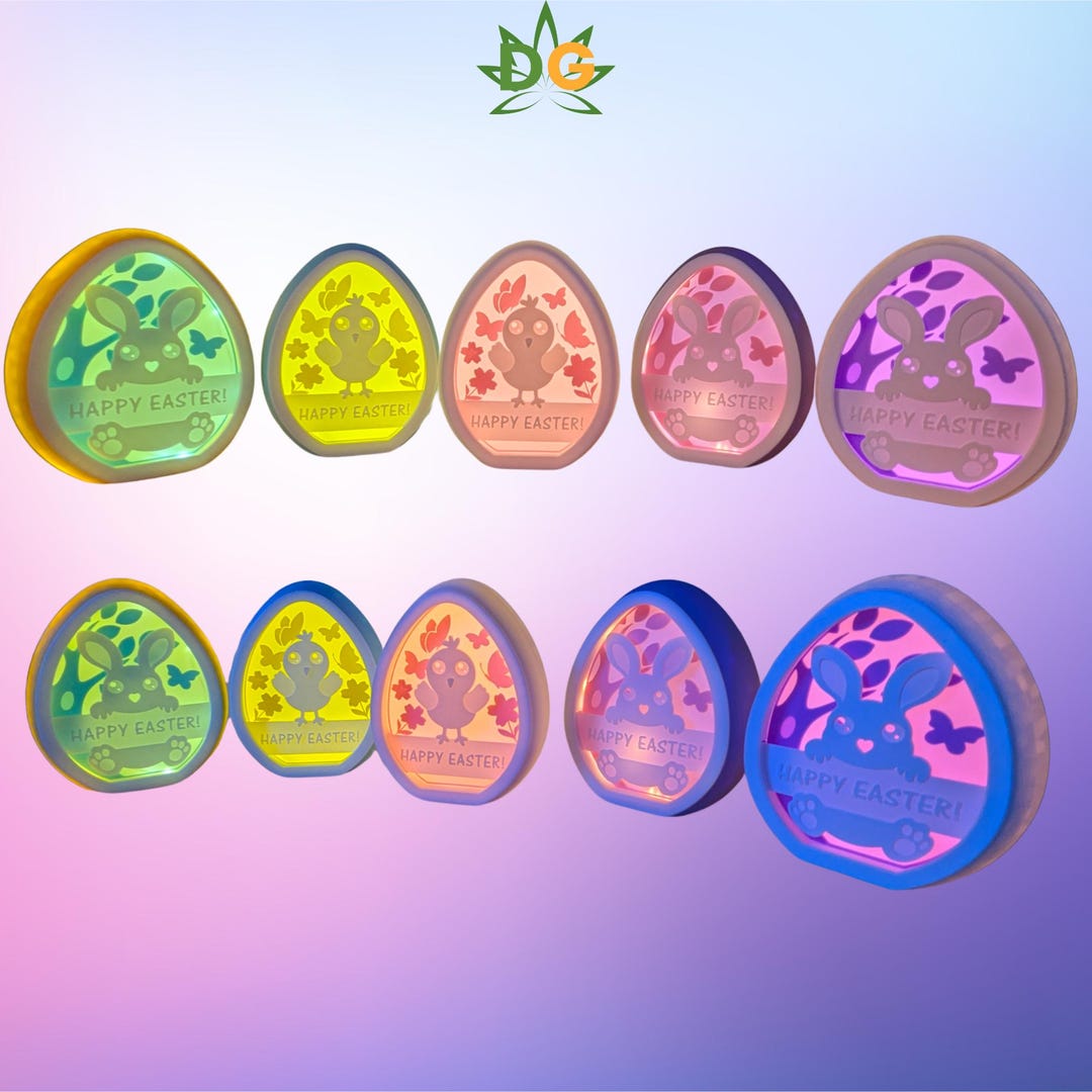 Illuminated Easter Egg Light Box | Festive Layered Decoration for ...