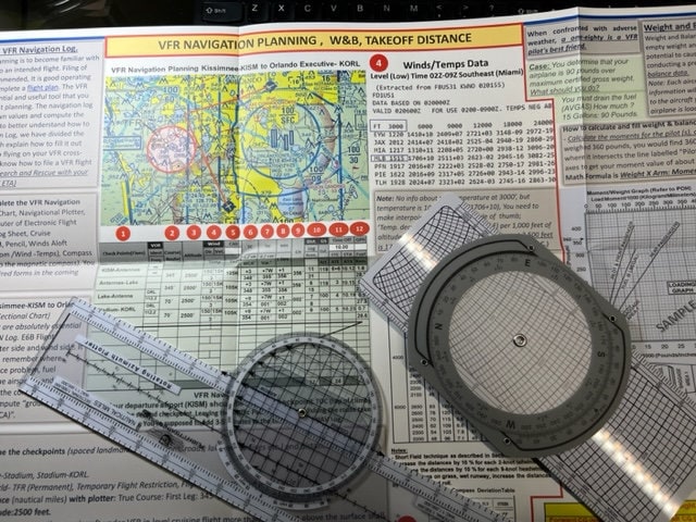 All in One: VFR Navigation Planning Set (E6B Flight Computer, Rotary ...