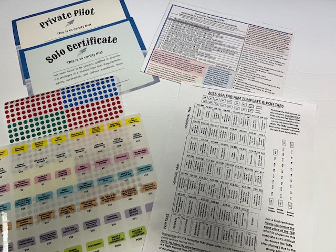 All in One: 2025 Far/aim & POH Tabs, Compatible With ASA, GLEIM, Plus ...