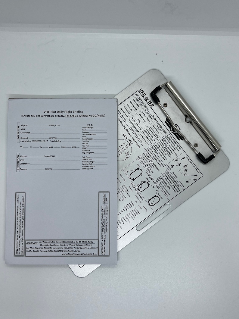 VFR Pilot Writing Pad, Compatible With Pilot Kneeboards (A5 Size, 80 ...