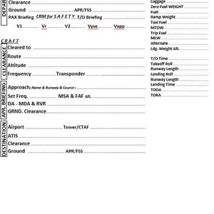 IFR Pilot Writing Pad, Compatible With Pilot Kneeboards (A5 Size, 80 ...