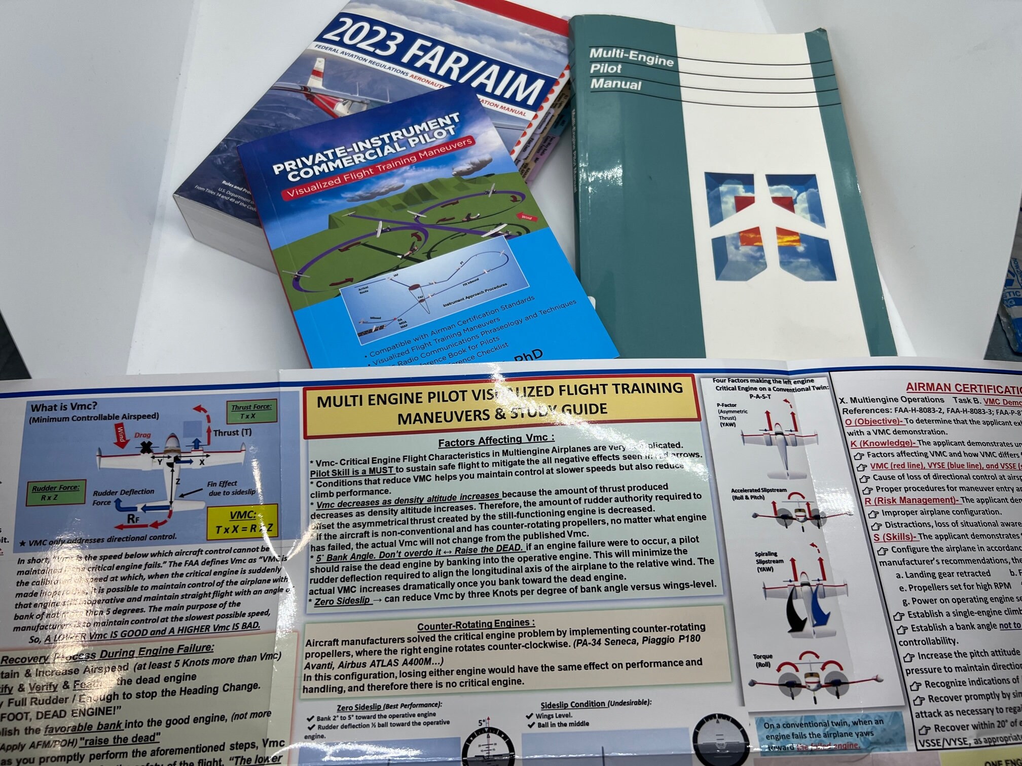 Multi Engine Pilot Visualized Flight Training Maneuvers & Study Guide Poster (2-sided, Size 27 X ...