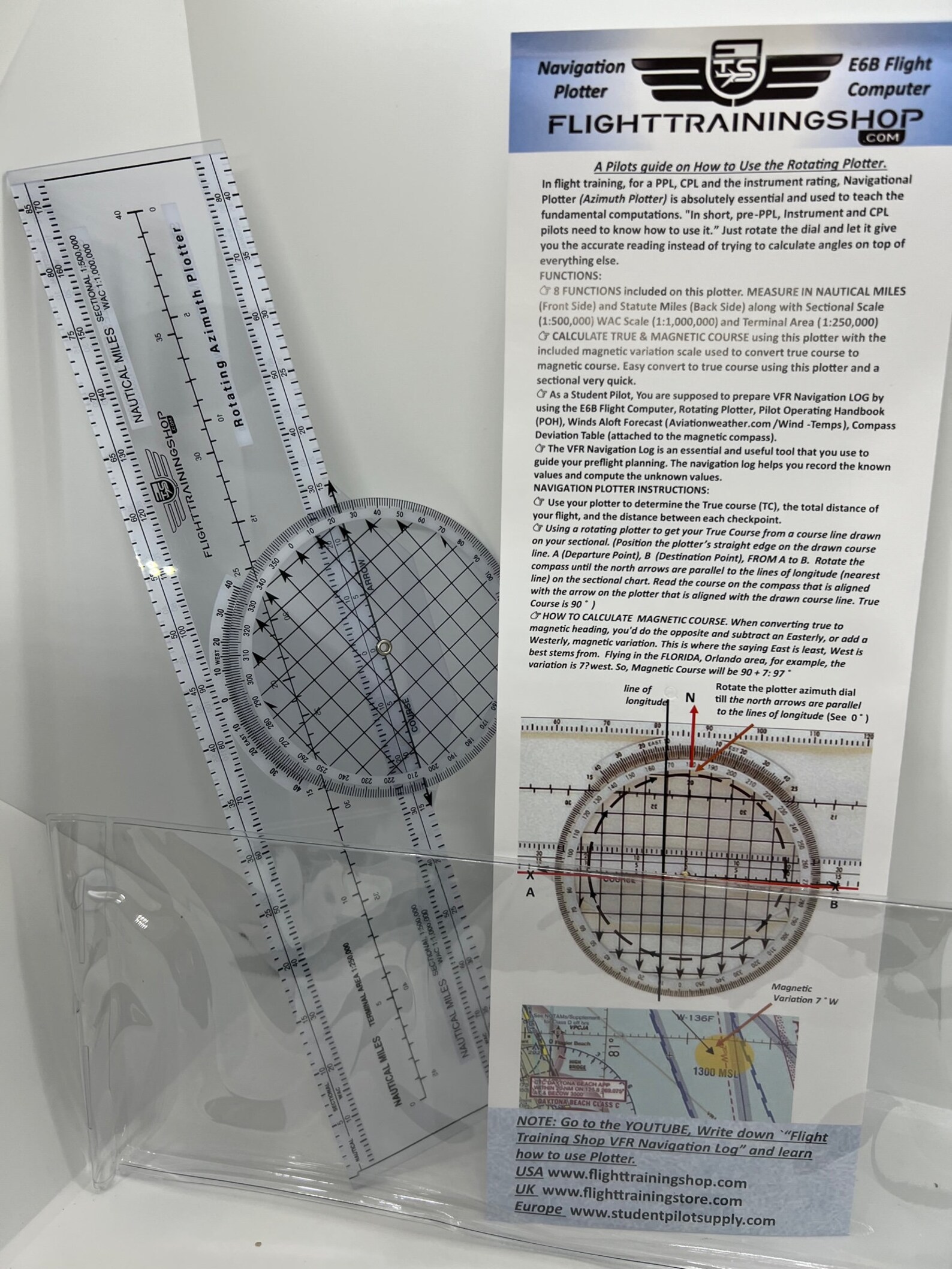 All in One: VFR Navigation Planning Set (E6B Flight Computer, Rotary ...