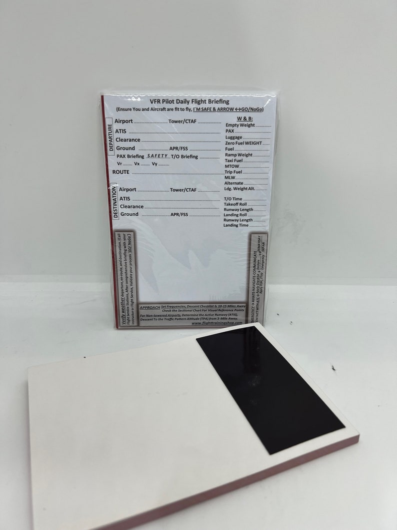 VFR Pilot Writing Pad, Compatible With Pilot Kneeboards (A5 Size, 80 ...
