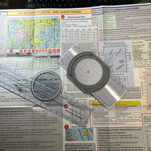 All in One: VFR Navigation Planning Set (E6B Flight Computer, Rotary ...