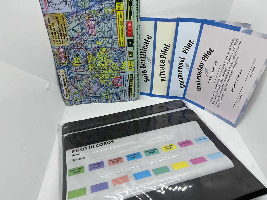 Student Pilot Aviator Lifetime File Holder With Tabs and Complimentary ...