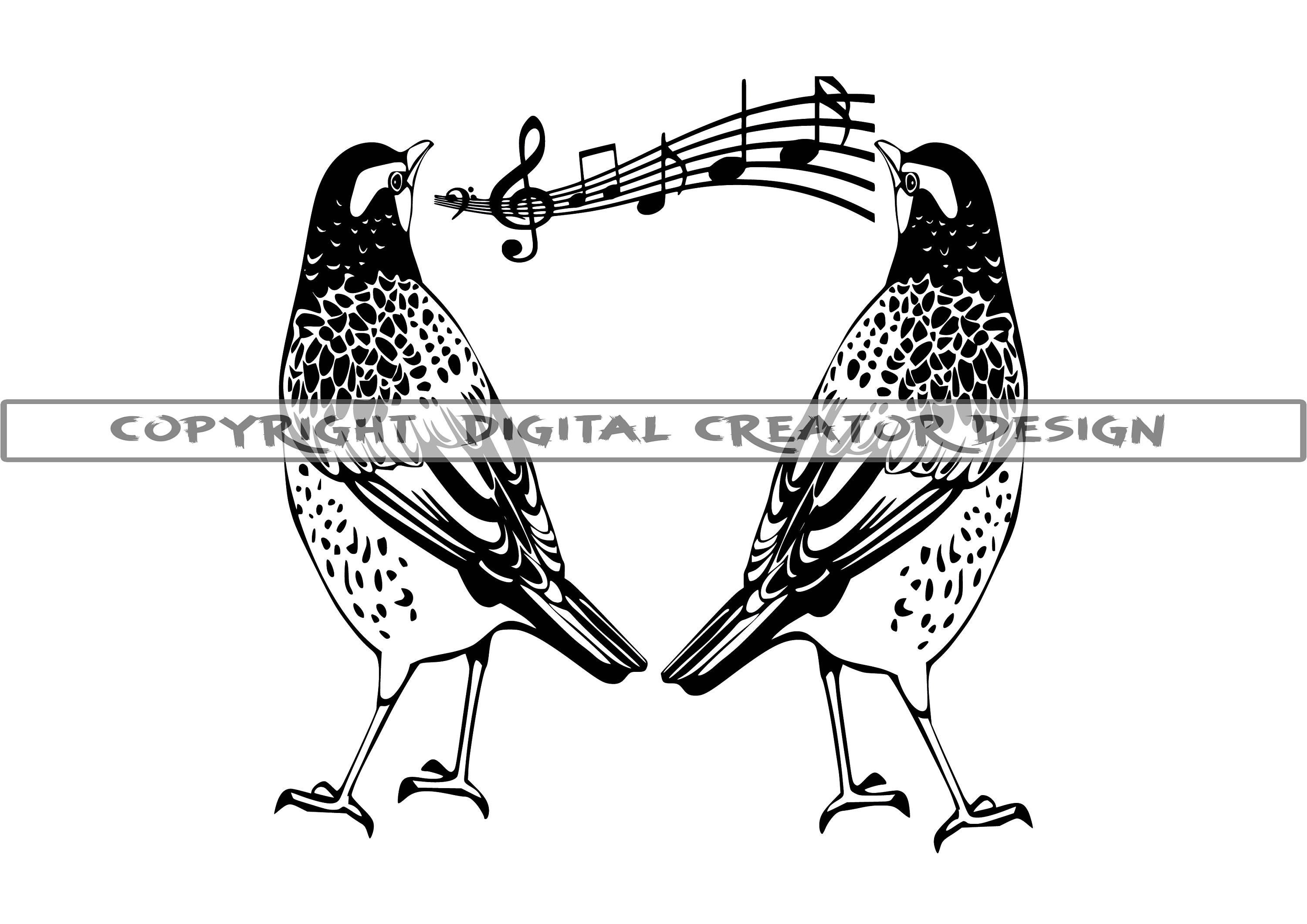 Singing Birds SVG Song Bird SVG Birds SVG Singing Svg | Etsy