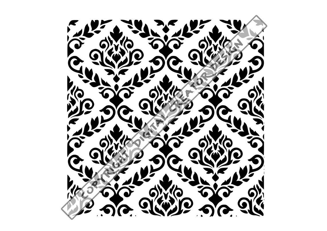Damask Pattern 7 SVG Seamless Repeatable Damask SVG | Etsy Damask Pattern 7 SVG Seamless Repeatable Damask SVG | Etsy
