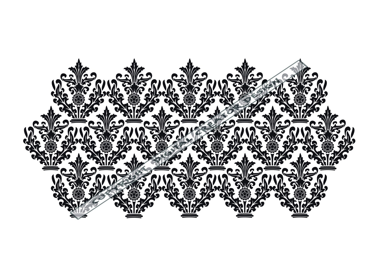 Damask Pattern 15 SVG Seamless Repeatable Damask SVG | Etsy