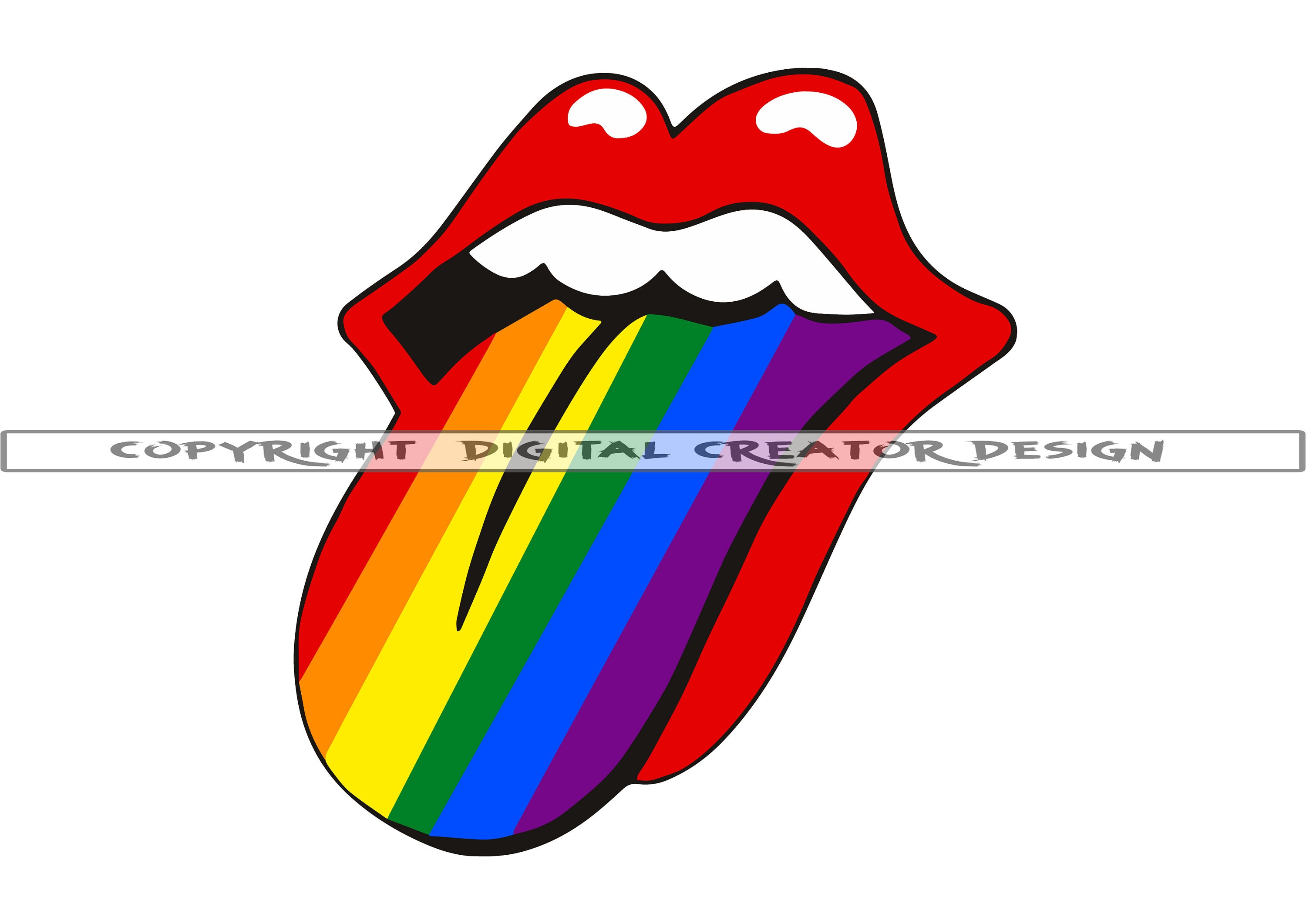 Rainbow Gay Pride Lgbt Love Tongue Lips Svg Png Dxf Vector Eps Etsy