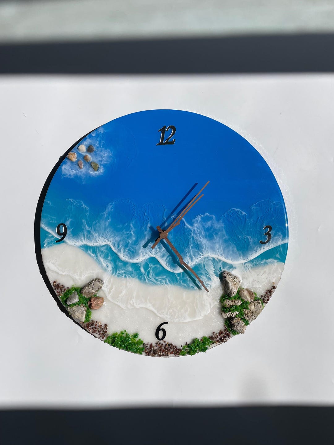 Epoxy/resin Ocean Waves Wall Clock | Coastal Wall Decor (38 Cm) – Aion ...