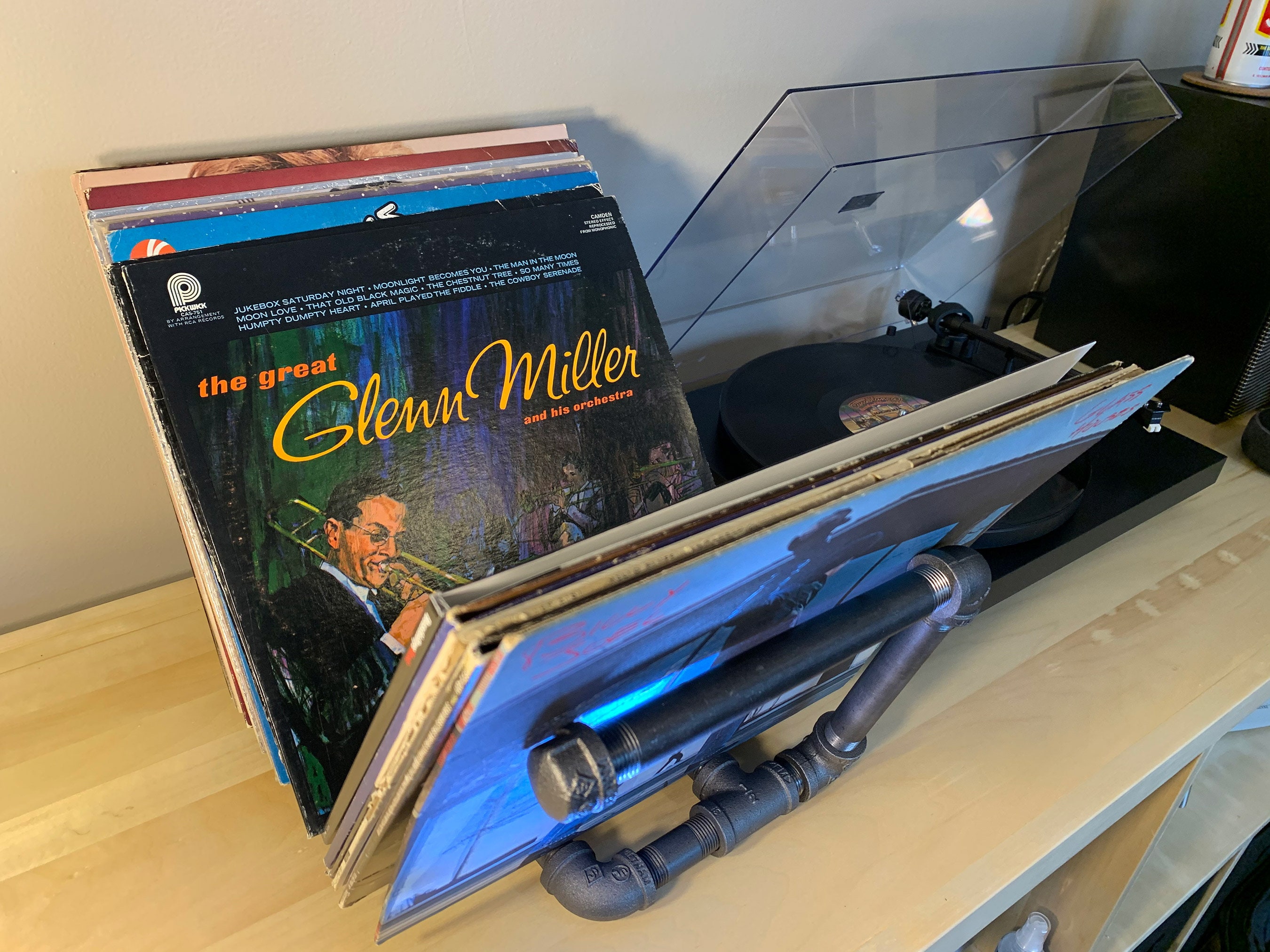 Black Pipe Vinyl Record Flip Rack LP Vinyl Record Holder | Etsy