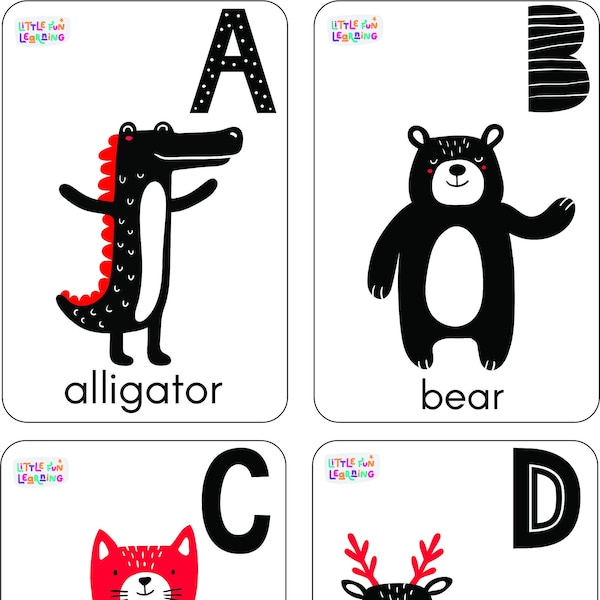Alphabet Flash Cards - Etsy