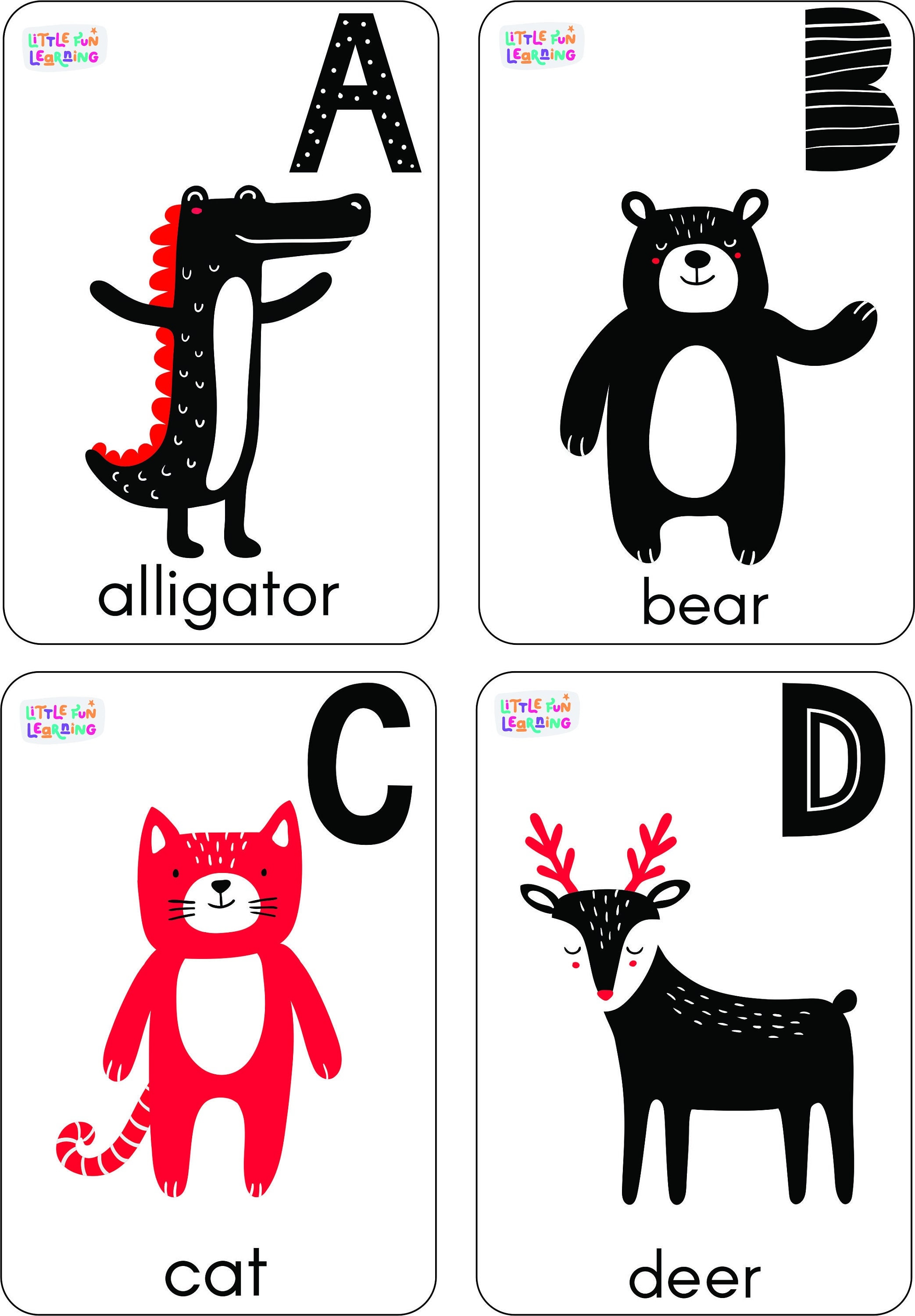 Baby High Contrast Alphabet Flash Card - Etsy